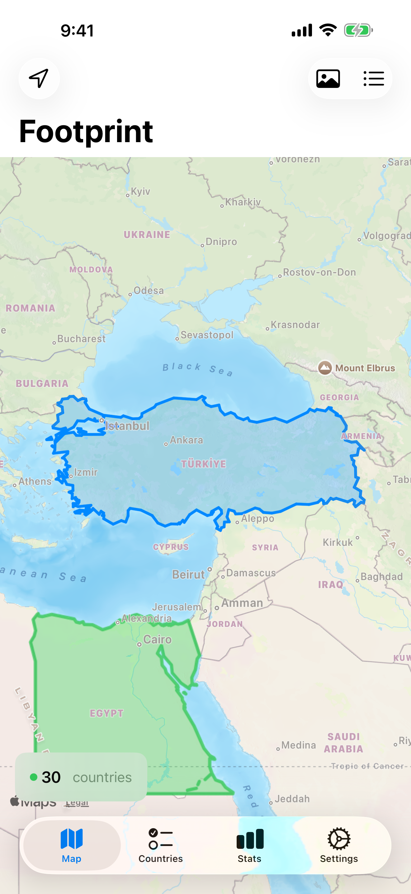 Footprint - Track Your Travels on an Interactive Map